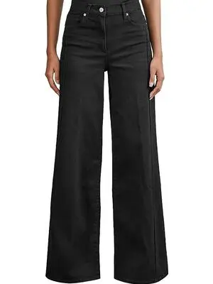 REISS Petite Mid-rise Wide Leg Jeans - Black