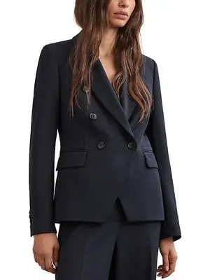REISS Double-breasted Blazer - Navy