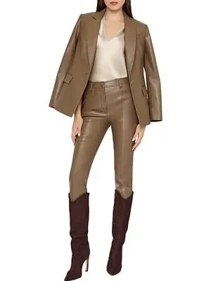 MILLY Rue Faux Leather Pants - Mocha