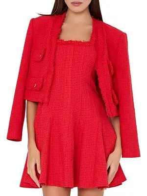 MILLY Serena Boucle Jacket - Red
