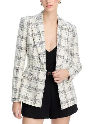 Generation Love Aimee Tweed Blazer - Ivory/black