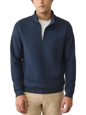 MARINE LAYER Corbet Quilted Quarter Zip Sweater