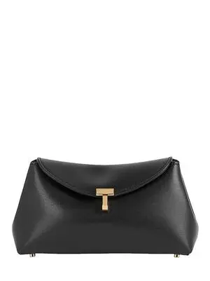 TOTEME Mini T-lock Leather Clutch - Black