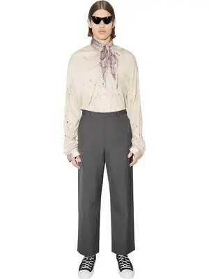 Acne Studios Wool Blend Trousers - Dark Grey Melange