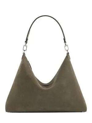 TOTEME Medium Bevel Cord-suede Bag - Dark Taupe