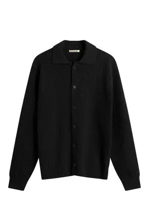 Auralee Rib Knit Cardigan - Black