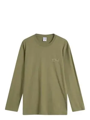 POLAR SKATE CO. Stroke Logo Steve Long Sleeve T-shirt - Army Green
