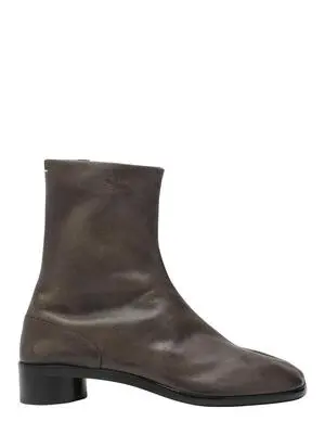 MAISON MARGIELA Tabi Leather Ankle Boots Brown