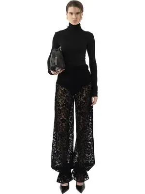 Arakii Velvet Lace Balloon Pants - Black