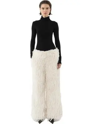 Arakii Oversized Feather Pants - Off-white