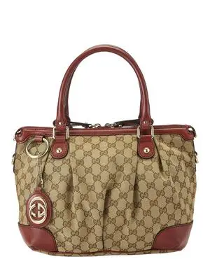 Gucci Original Gg Canvas Sukey Handbag - Red