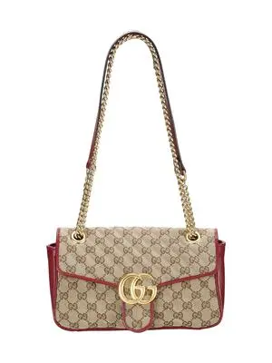 GUCCI Canvas GG Marmont Shoulder Bag