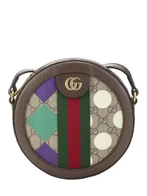 Gucci GG Supreme Ophidia Round Bag Brown