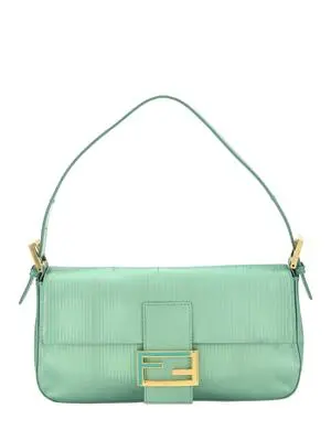 Fendi Leather Baguette - Green