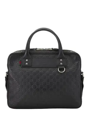 Gucci Rubberized Guccissima Briefcase - Black