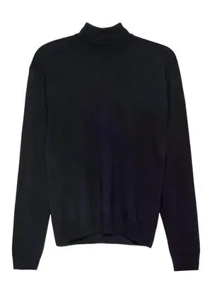 Canali Turtleneck Fine Knit Sweater - Black