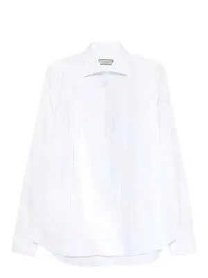 Canali Checked Cotton Shirt - White