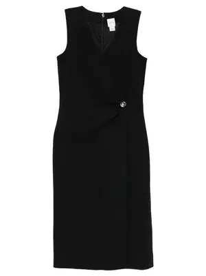 Calvin Klein Sleeveless V-neck Midi Dress - Black
