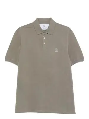 Brunello Cucinelli Embroidered Polo Shirt - Green