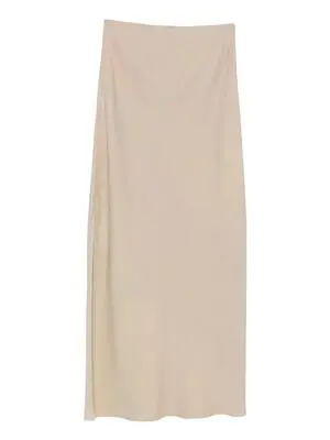 Brunello Cucinelli Side Slit Straight Skirt - Neutrals