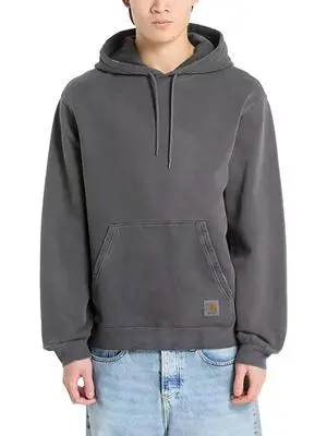 Carhartt Work In Progress Drawstring-hood Pouch-pocket Hoodie - Black