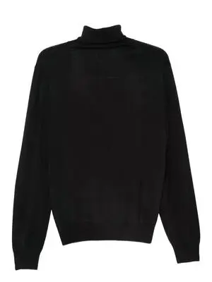 Canali Roll-neck Fine Knit Sweater - Black