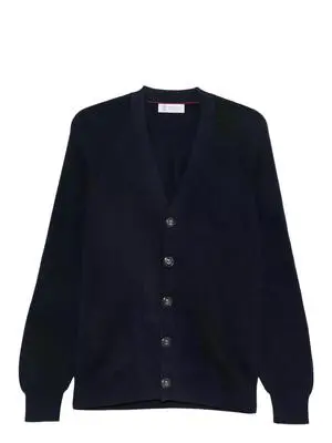 Brunello Cucinelli Ribbed Button Cardigan - Blue