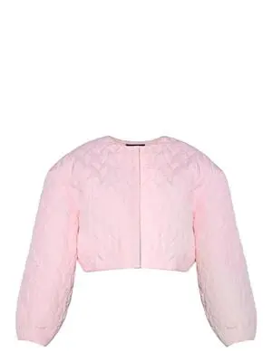 ANOUKI Quilted Embellished Bomber Jacket - Pink