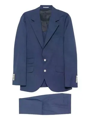 Brunello Cucinelli Notched-lapel Single-breasted Suit - Blue