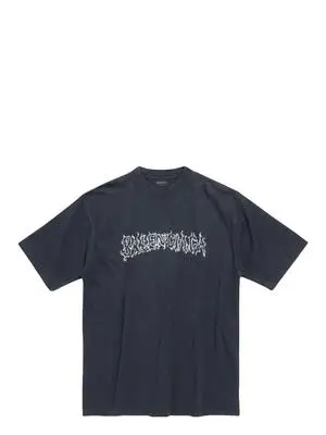 Balenciaga Diy Metal Outline Logo Tee Shirt - Black