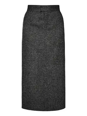 ANOUKI Slit-detail Midi Skirt - Grey