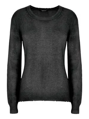 Avant Toi Round-neck Ribbed Sweater - Grey
