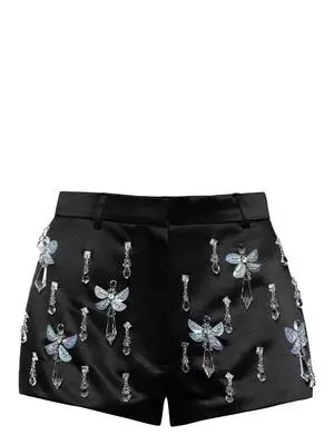 ANOUKI Crystal-embellished Shorts - Black