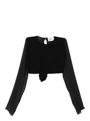 ATU BODY COUTURE Long-sleeve Knot Top - Black
