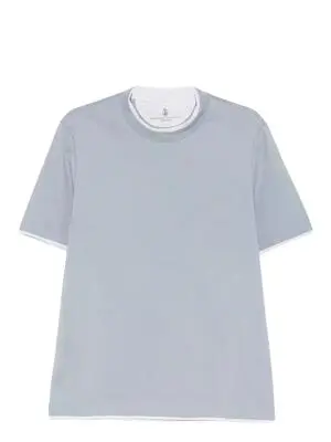 Brunello Cucinelli Trim T-shirt - Blue