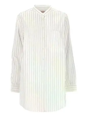 CUANTICO Pinstriped Pocket Shirt - White