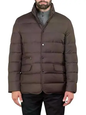 MOORER Ilvo Button-padded Jacket - Brown