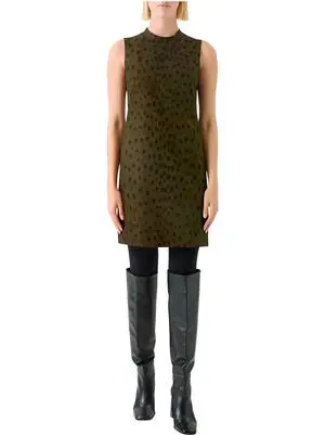 Akris Leopard-print Sleeveless Mini Dress - Green