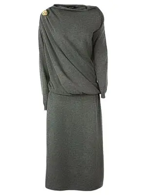 Fabiana Filippi Long-sleeve Midi Dress - Grey