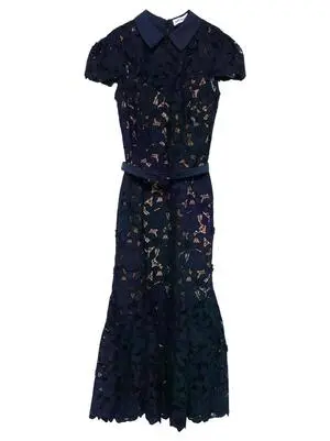 SELF-PORTRAIT Guipure-lace Midi Dress - Blue