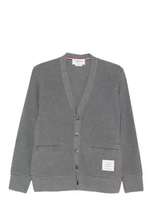 Thom Browne 4-bar Intarsia Cardigan - Grey