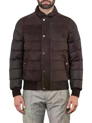 MOORER Viani Collared Padded Jacket - Brown