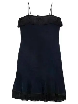 BY MALENE BIRGER Frange Tassel Mini Dress - Blue