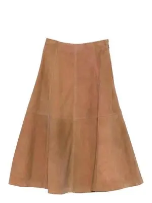 Simkhai Paneled Suede Midi Skirt - Brown