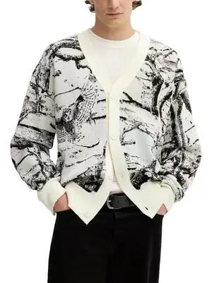 Hugo Patterned Button-front Cardigan - White