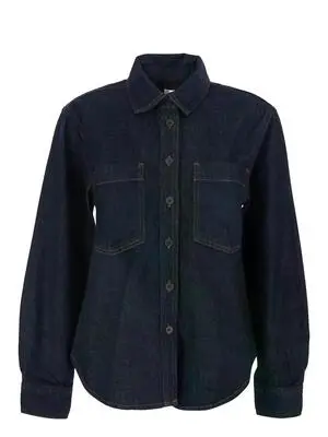 FRAME The Polished Denim Shirt - Blue