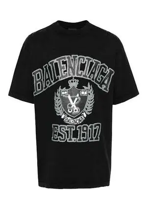 Balenciaga Diy College Medium Fit Tee Shirt - Black White