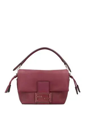 Fendi Small Mamma Baguette Leather Bucket Bag Red