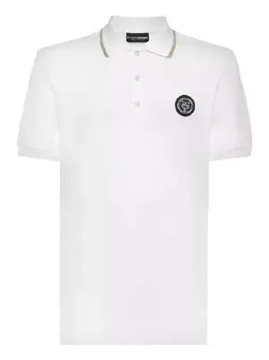 PLEIN SPORT Ss Tiger Emblem Polo Shirt - White