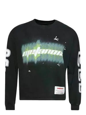 RRR123 Graphic-print Long-sleeve T-shirt - Black